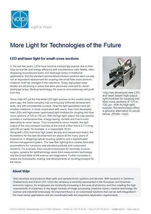 More Light for Technologies of the Future - Volpi